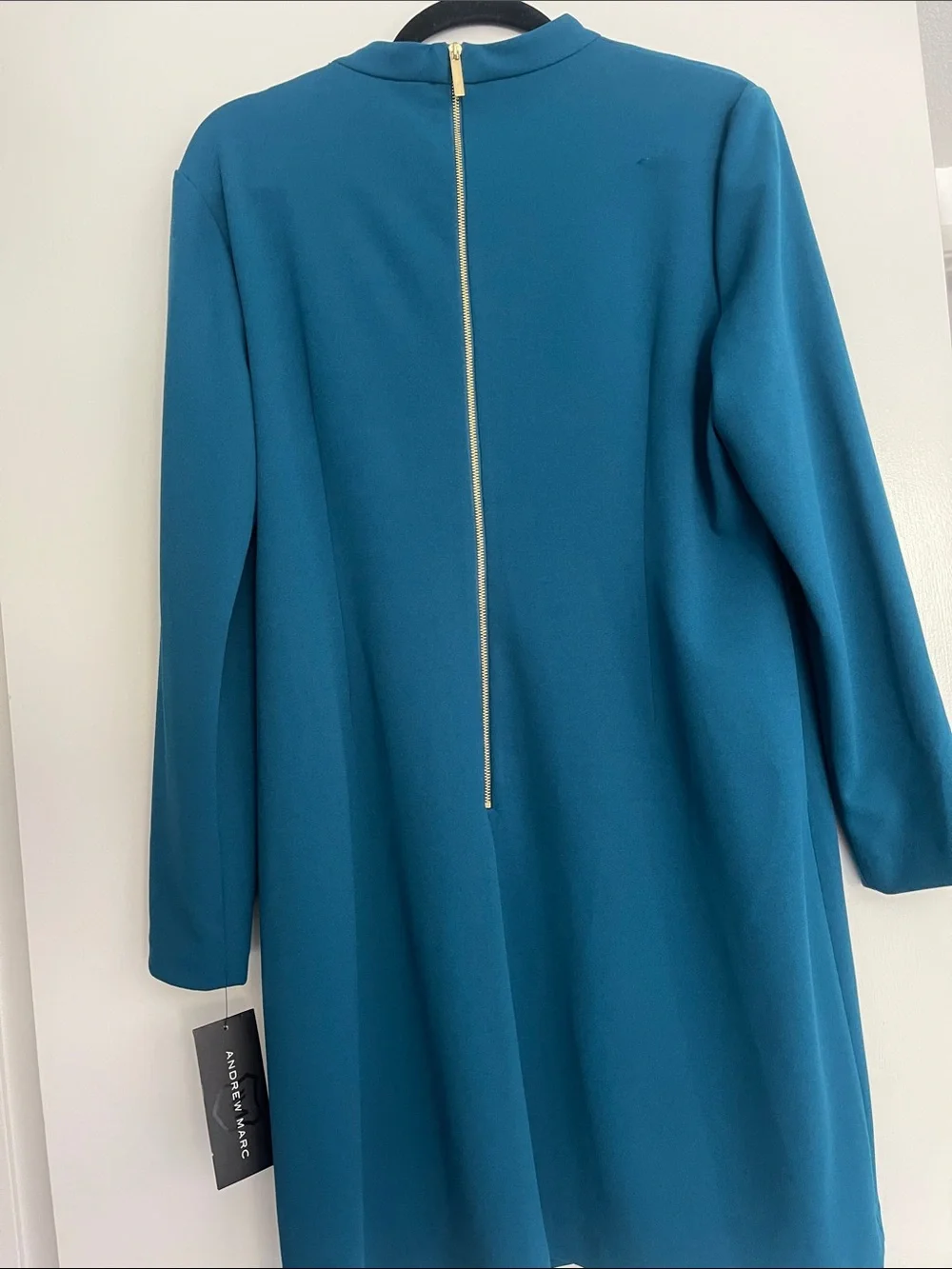 Andrew Marc | Dresses | Andrew Marc Teal Bowdetail Long Sleeve Shift ...